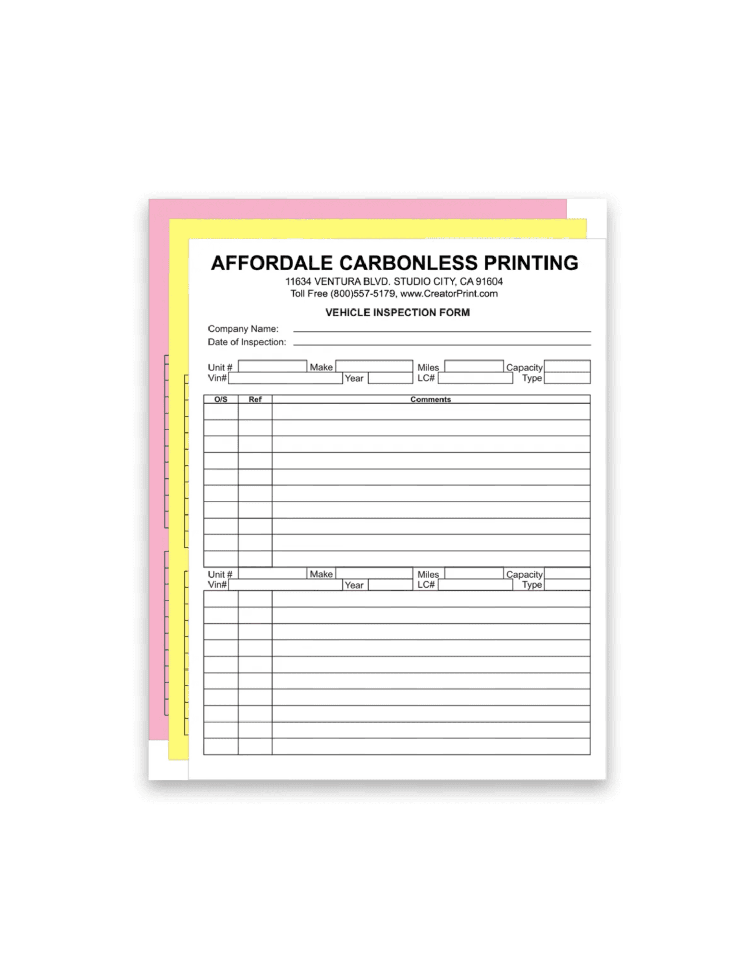Carbonless forms 8.5x5.5 - Design Print Mail